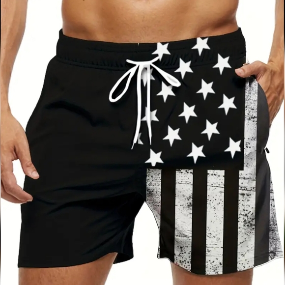 Shorts | Patriotic Black White American Flag Shorts | Poshmark